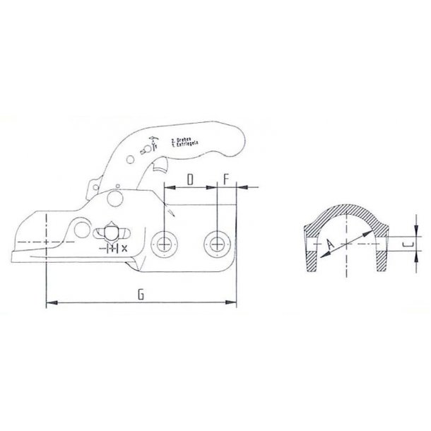 Knott kulhandske/kulkoppling K35-A N3, 3500 kg. Ø 60 mm